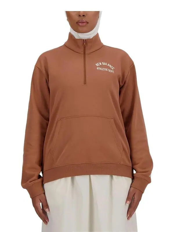 NEW BALANCE Sportswear Quarter Zip Top - Brown
