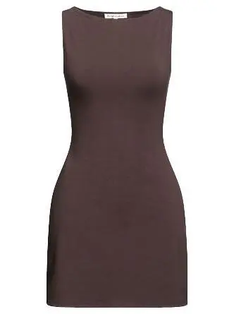 REFORMATION Organic Cotton Elastane Bodycon Mini Dress - Brown