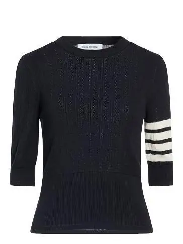 Thom Browne Cotton And Silk Knit Sweater - Navy