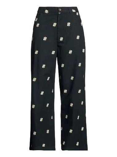 ARIZONA LOVE Wide Leg Embroidered Cotton Blend Pants - Black