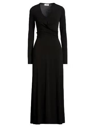 OTTOD'AME Maxi Dress With V-neck And Long Sleeves - Black