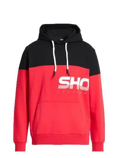 SHOE Cotton Elastane Two-tone Logo Hoodie - Red