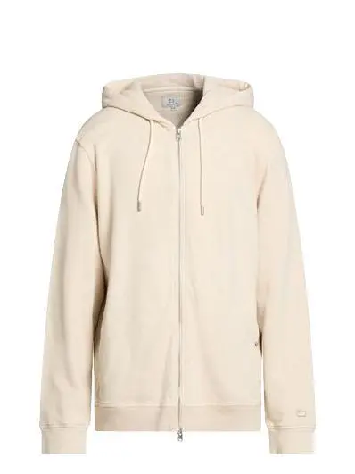 Woolrich Cotton And Linen Blend Zip-up Hoodie With Embroidered Logo - Beige