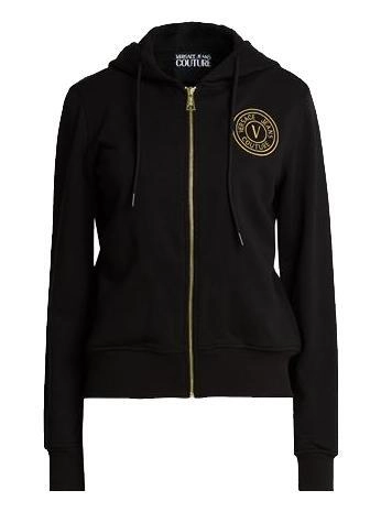 Versace Cotton Terry Zip Up Hoodie - Black