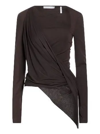 Helmut Lang Draped Jersey Top - Brown