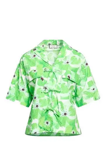 Paul & Joe Short Sleeve Floral Print Cotton Shirt - Green