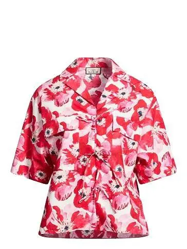 Paul & Joe Short Sleeve Floral Print Cotton Shirt - Pink