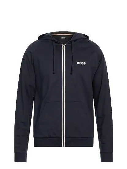 BOSS Cotton French Terry Zip-up Hoodie - Navy