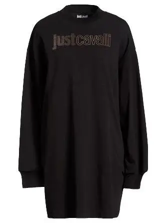 Just Cavalli Long Sleeve Crewneck Mini Dress - Black