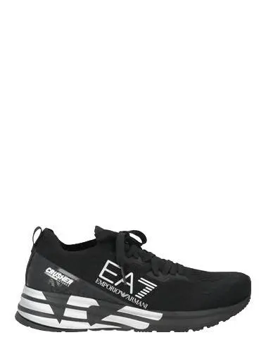 EA7 Knitted Low-top Lace-up Sneakers - Black