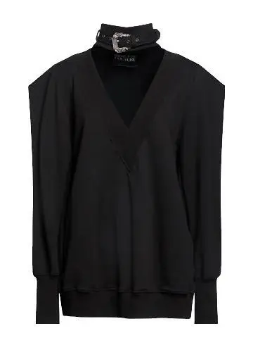 Versace Cotton Sweatshirt With Cutout And Belt Detail - Black