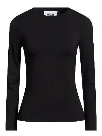 Alpha Studio Midnight Viscose Elastane Long Sleeve T-shirt - Black