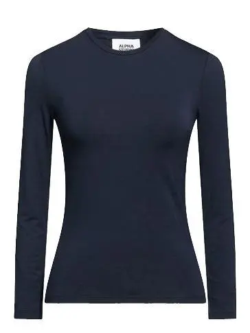 Alpha Studio Midnight Viscose Elastane Long Sleeve T-shirt - Blue
