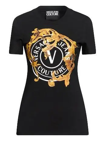 Versace Cotton Elastane T-shirt With Crystal Embellishment - Black