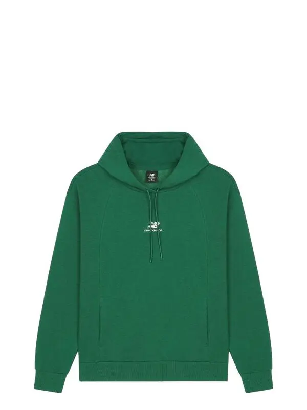 NEW BALANCE Hoops Fleece Hoodie - Green/white