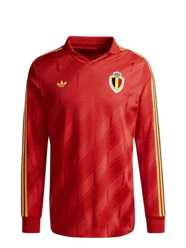 Adidas Retro Belgium Home Long Sleeve Jersey - Red