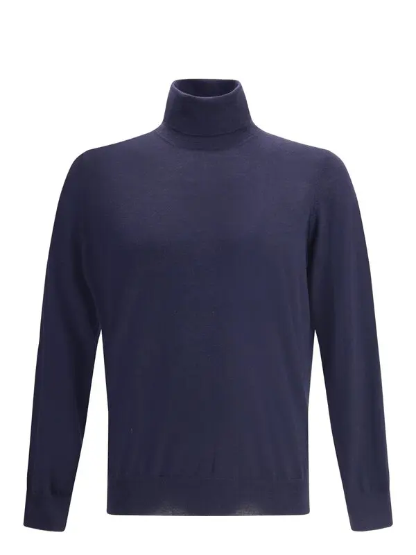 Brunello Cucinelli Wool Turtleneck Sweater - Blue