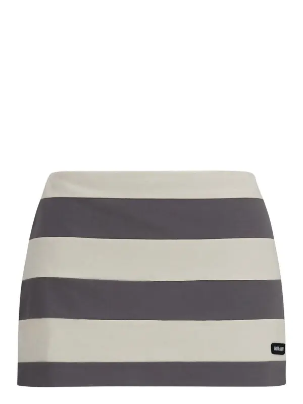 Miu Miu Striped Cotton Mini Skirt - Multicolour