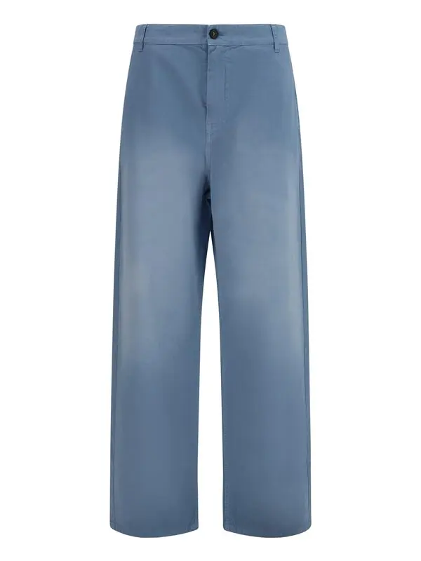Miu Miu Garment-dyed Wide-leg Trousers - Blue