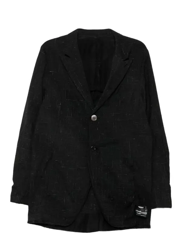 Undercover Slub-texture Notched-lapels Blazer - Black