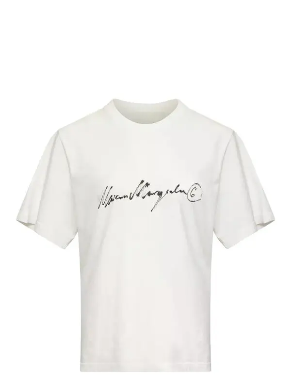 MAISON MARGIELA Overdyed Handwritten-print T-shirt - White