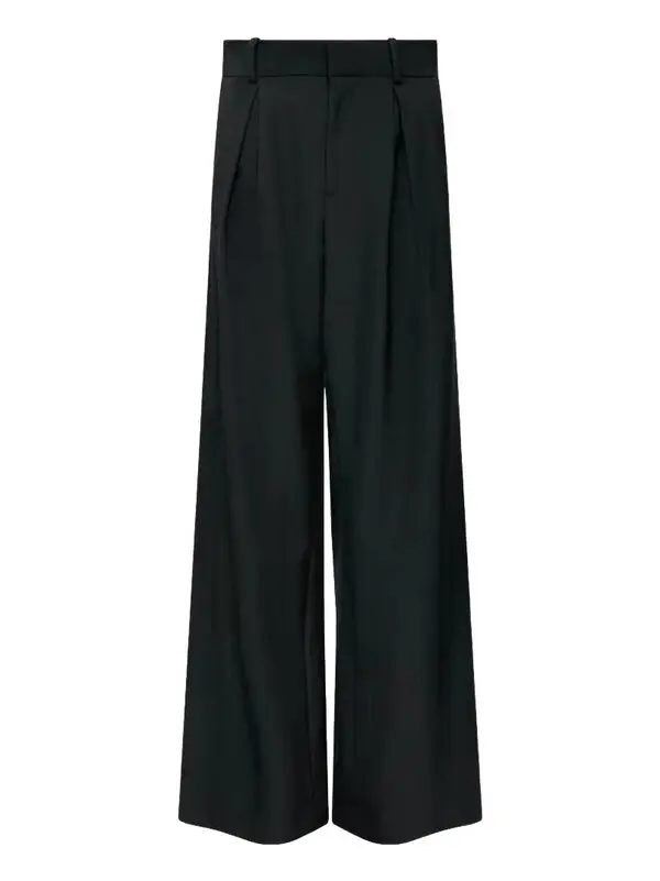 MAISON MARGIELA Wool Blend Pleated Trousers - Black