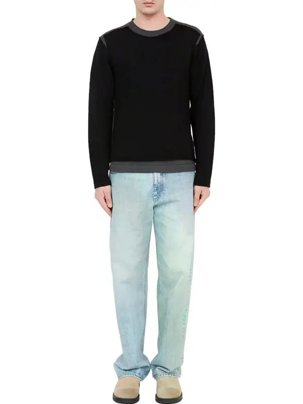 MAISON MARGIELA Crew Neck Sweater With Asymmetrical Detailing - Black