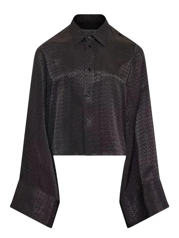 MAISON MARGIELA Viscose Blend Jacquard Shirt - Black