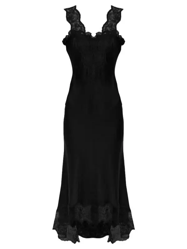 Alexander McQueen Lace Insert Midi Dress - Black
