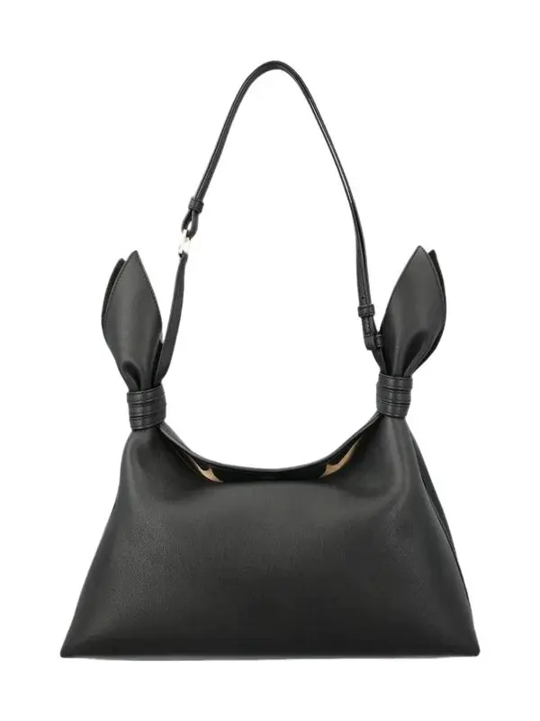 Loewe Paseo Knotted Leather Shoulder Bag - Black