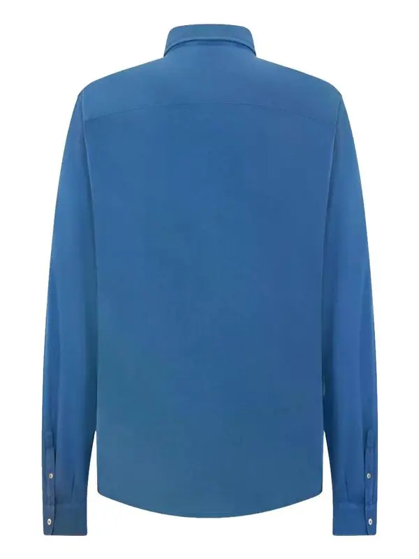 Fedeli Long-sleeve Button-down Shirt - Blue