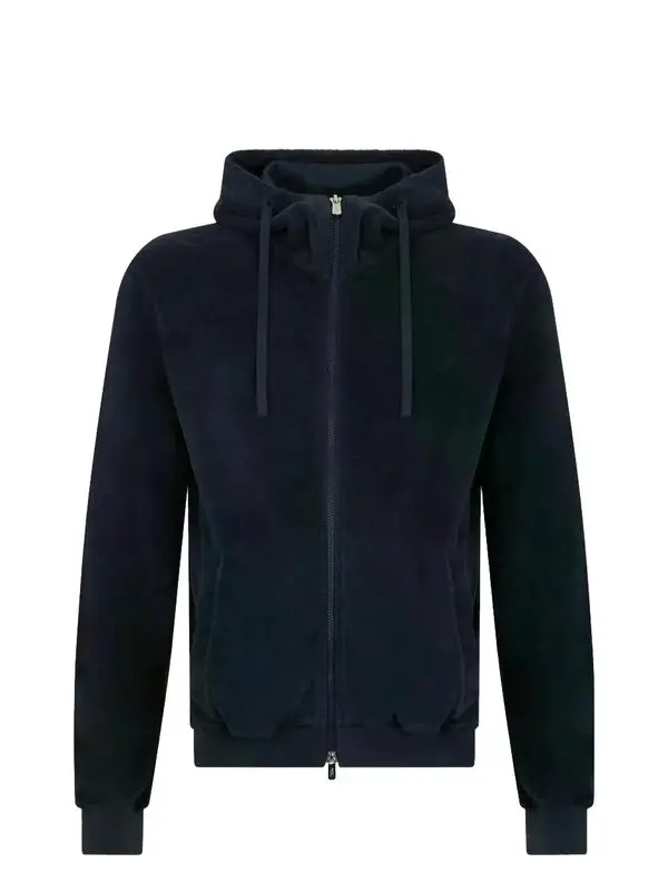Fedeli Zip-up Drawstring Hoodie - Blue
