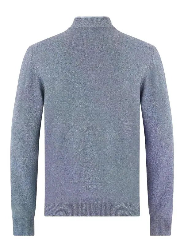 Fedeli Quarter-zip Knit Sweater - Blue