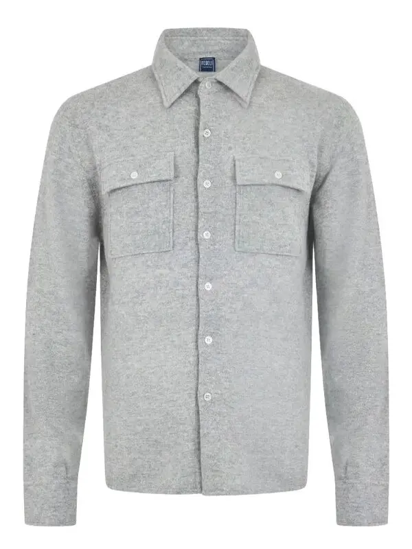 Fedeli Knit Button-up Sweater - Grey