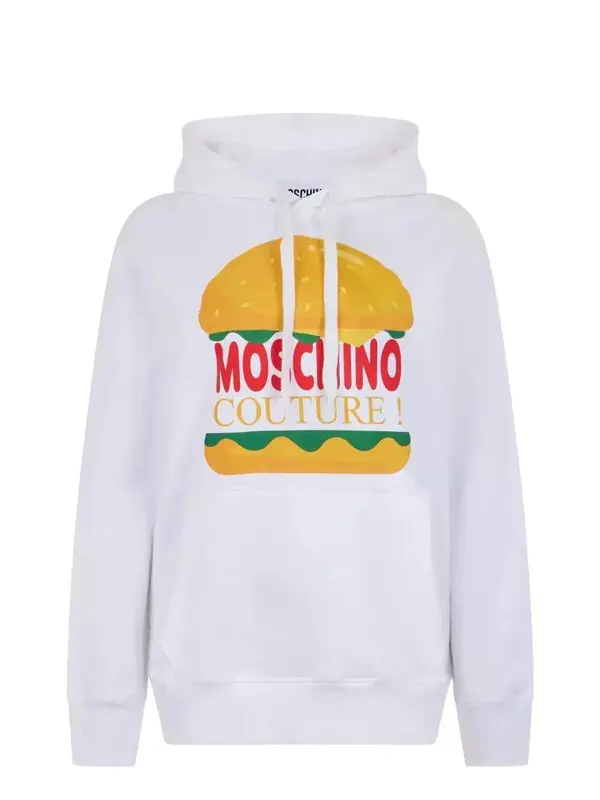 Moschino Hamburger Print Hoodie - White