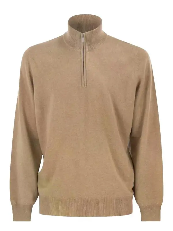 Brunello Cucinelli Zip-up Cashmere Sweater - Neutrals