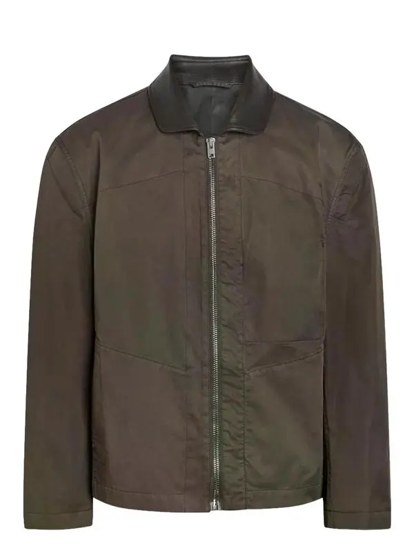 LEMAIRE Zip-up Leather Jacket - Brown