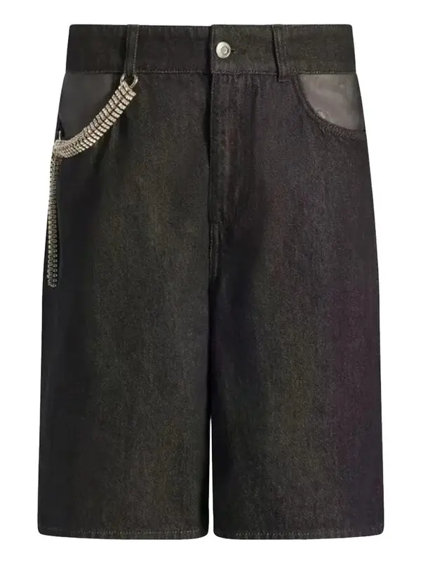CIRCUS HOTEL Embellished Denim Shorts - Black