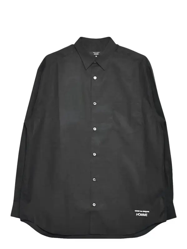 Comme Des Garçons Logo-print Chest-pocket Shirt - Black