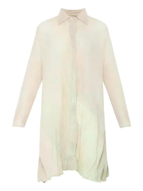 GONGDID DESIGN Crinkled-effect Mini Shirt Dress - Neutrals