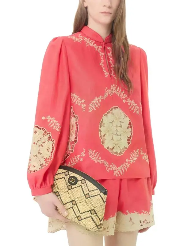 Valentino Garavani Couture Linen Embroidered Kaftan - Pink