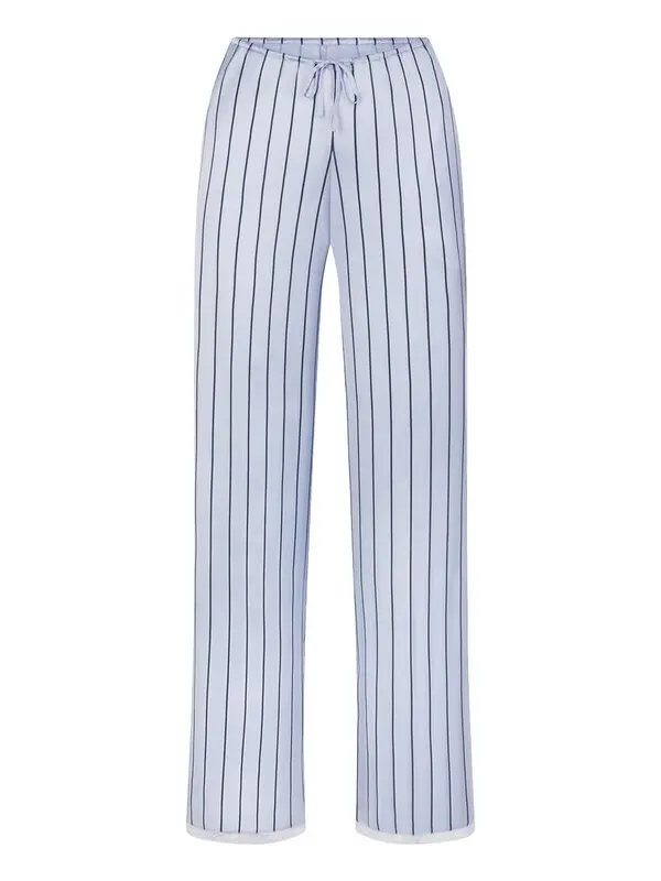 SKIMS Lace-trim Woven Shine Trousers - Blue