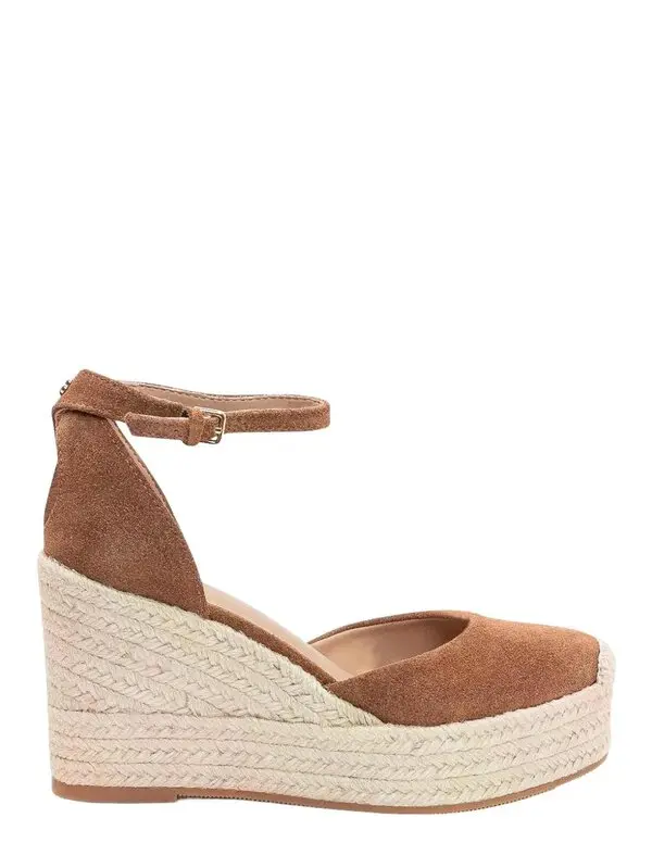 BOSS Suede Wedge Sandals - Brown