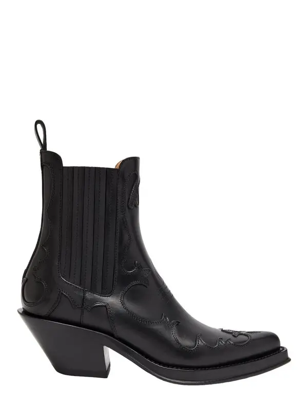 Gabriela Hearst Cassidy Leather Ankle Boots - Black