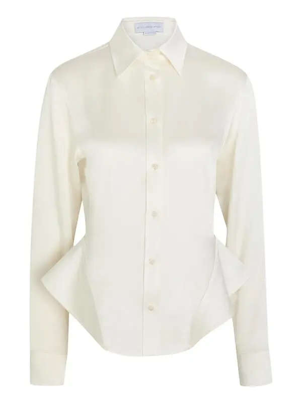 Stella McCartney Peplum Satin-crepe Shirt - Cream