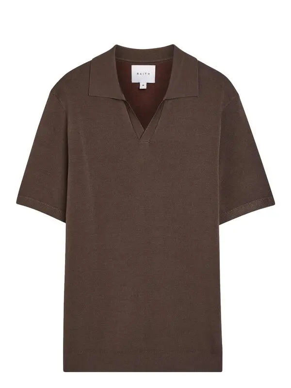 RAITH Privida Knit Polo Shirt - Brown