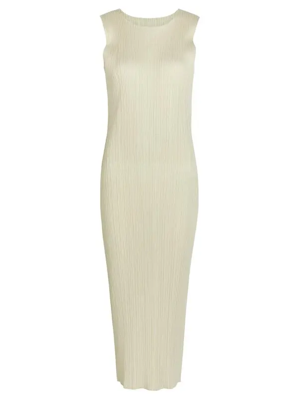 Issey Miyake Pleated Midi Dress - Ivory
