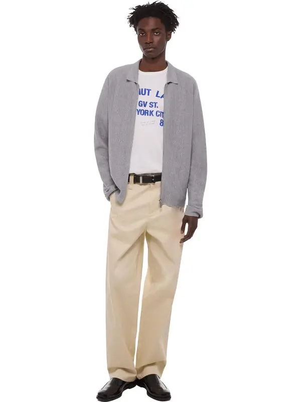 Helmut Lang Long-sleeve Zip Shirt - Cool Grey