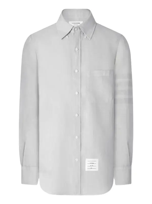 Thom Browne 4-bar Linen Shirt - Grey
