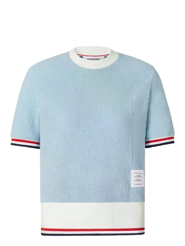 Thom Browne Rwb Stripe Tweed T-shirt - Blue